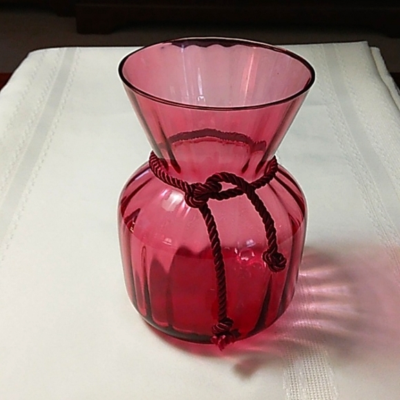 Pilgrim Glass | Accents | Cranberry Glass Vase | Poshmark